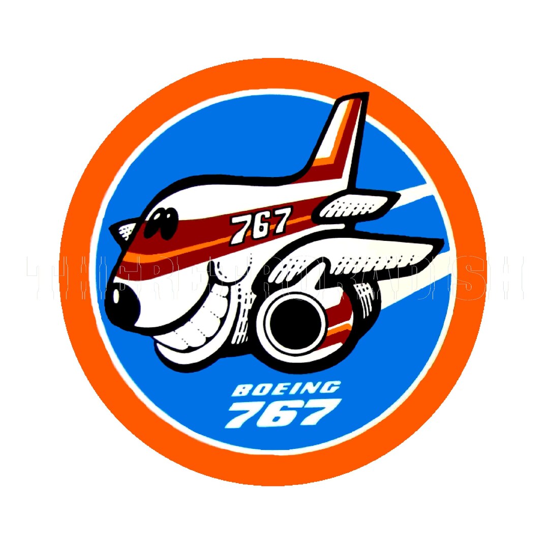 1980s Cartoon Smiling Jet Airplane Boeing 767 Sticker Decal Label - Etsy