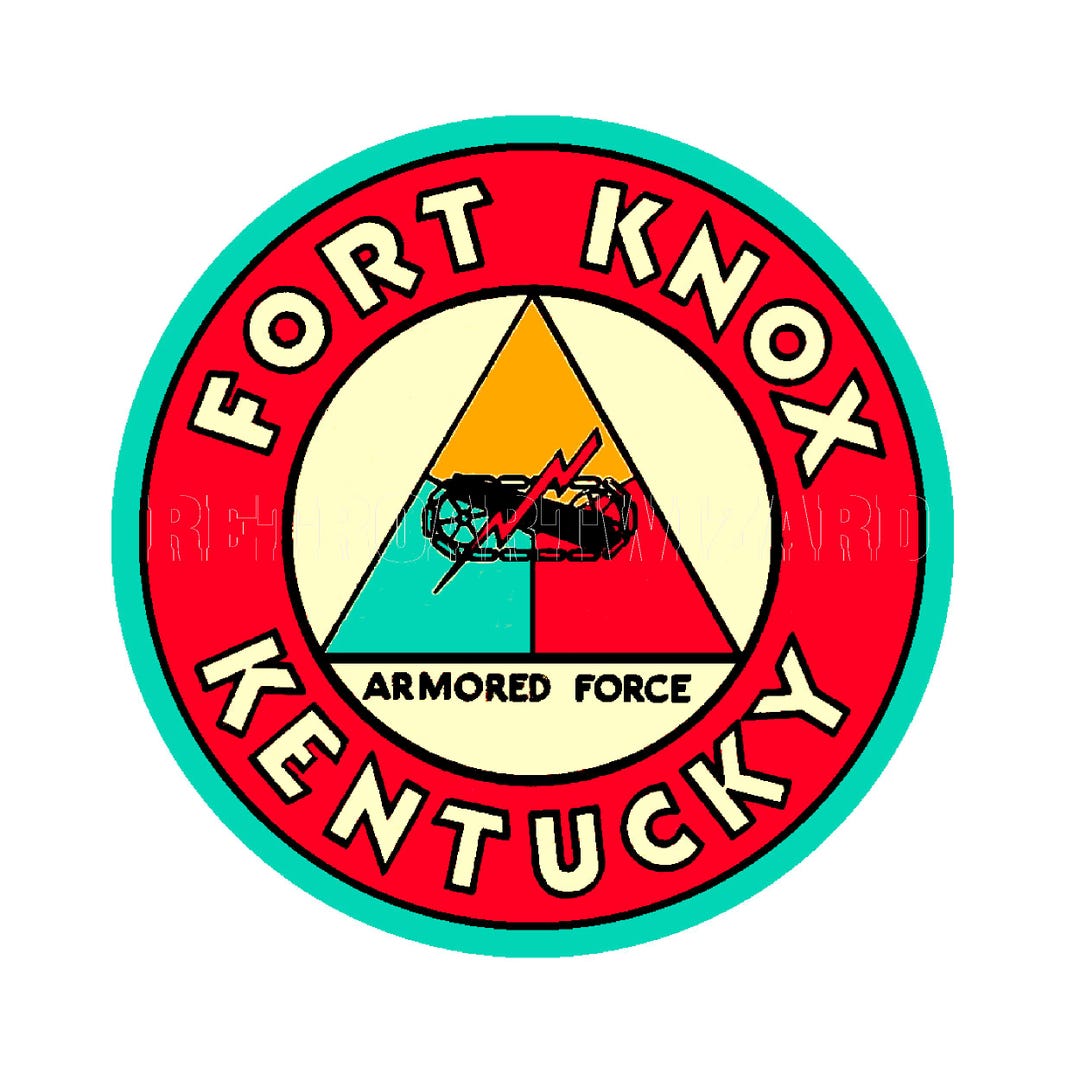 1950s KY State Kentucky Armed Force Logo Fort Knox Sticker Decal Label ...