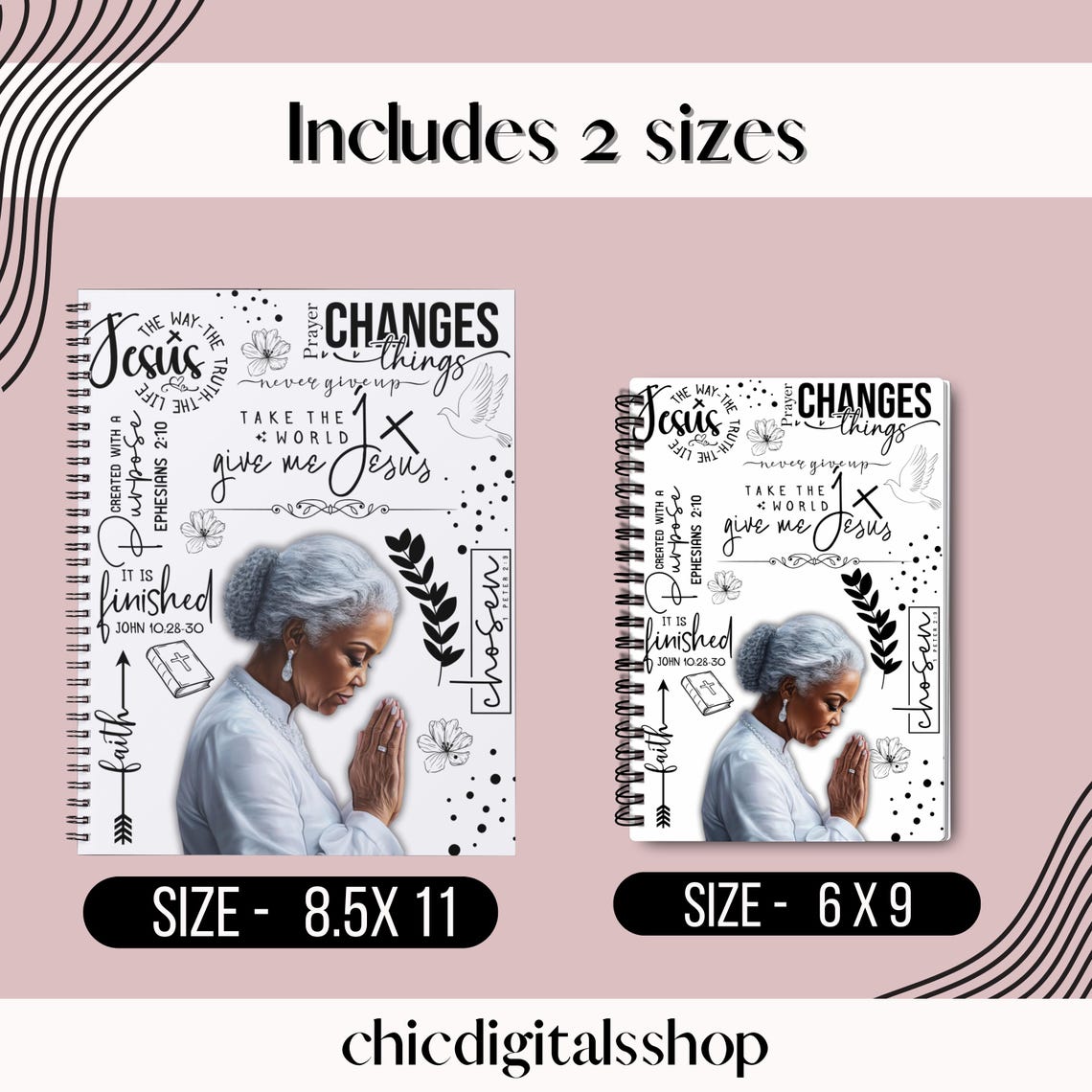 Older Woman Faith-inspired Prayer Journal PNG Empowering Christian ...