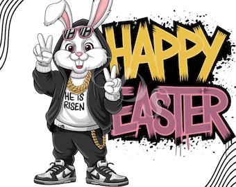 Cool Hip Hop Easter Bunny PNG - Gangster Bunny With Gold Chains Digital ...