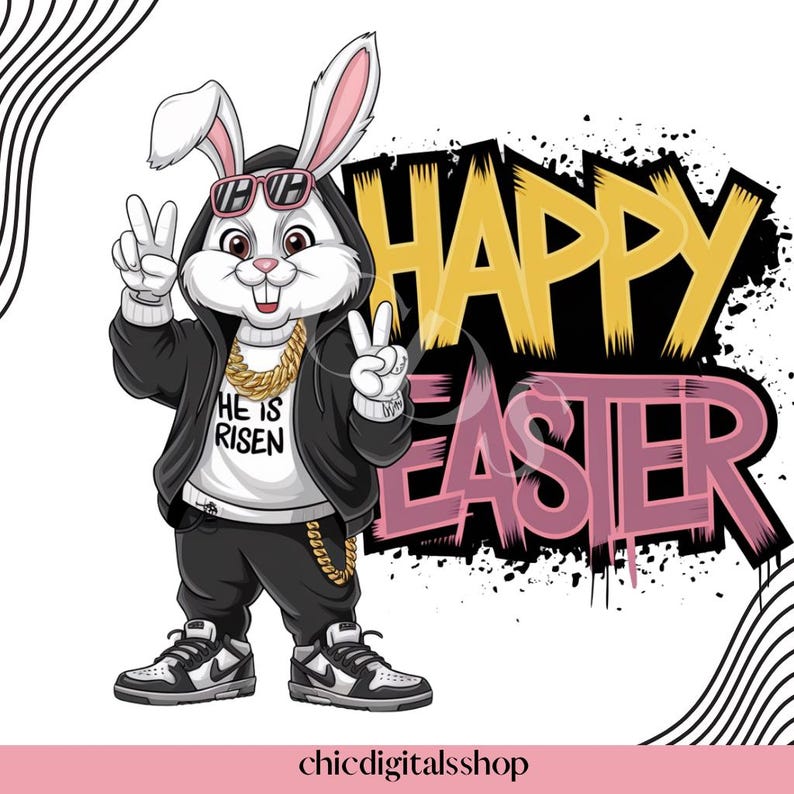 Hip Hop Easter Bunny PNG: Streetwear Clipart (digital Download) - Etsy
