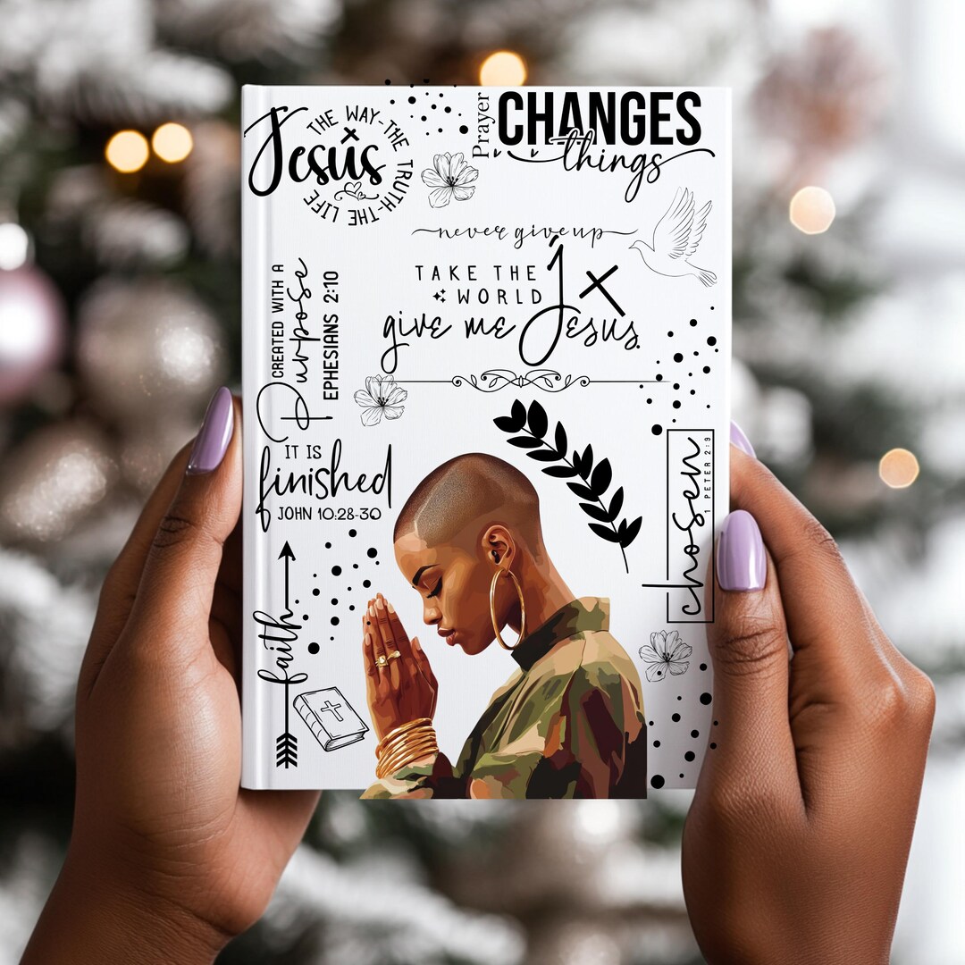 Young Woman Faith-inspired Prayer Journal PNG Empowering Christian ...