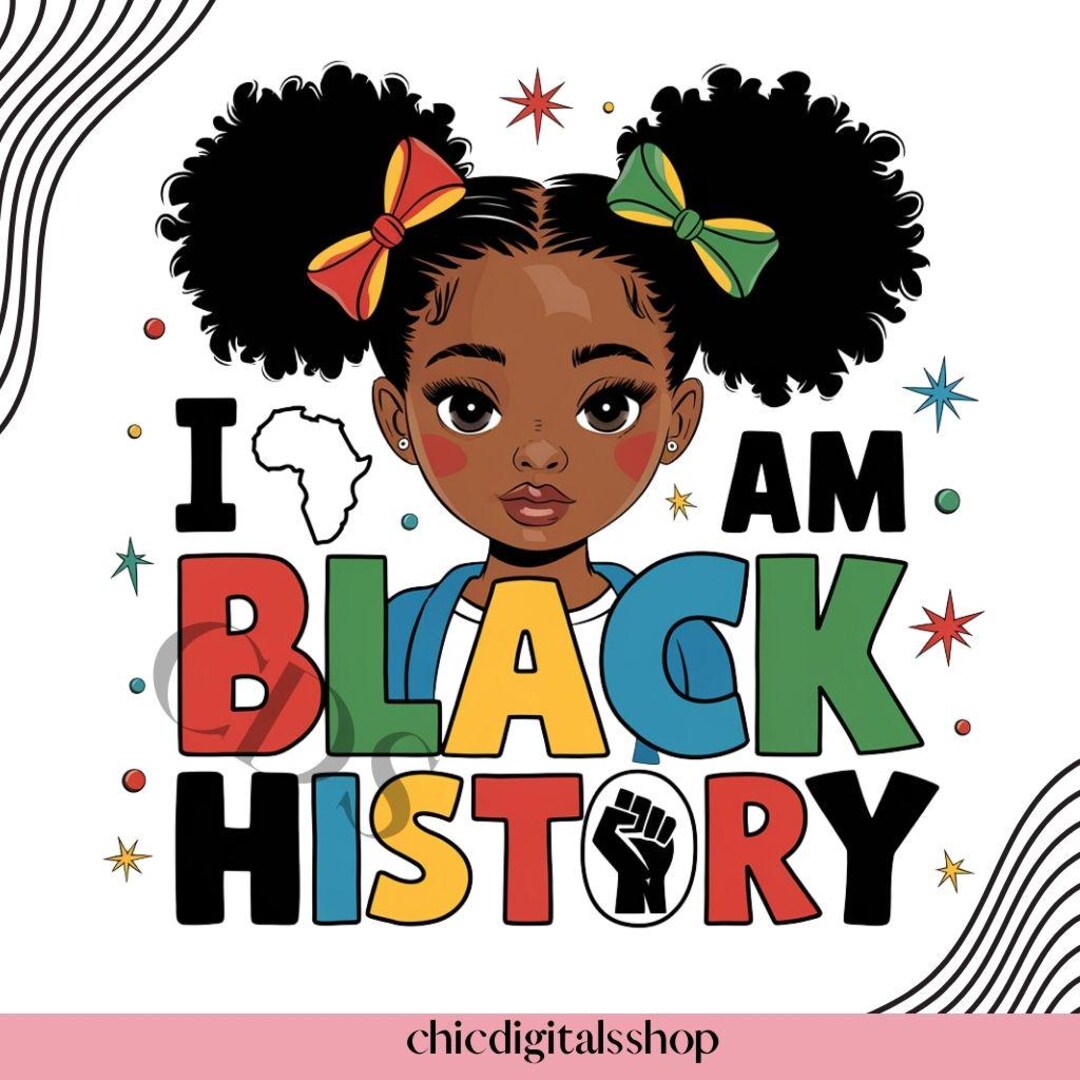 African American Girl Clipart PNG: Black History Month, Sublimation ...