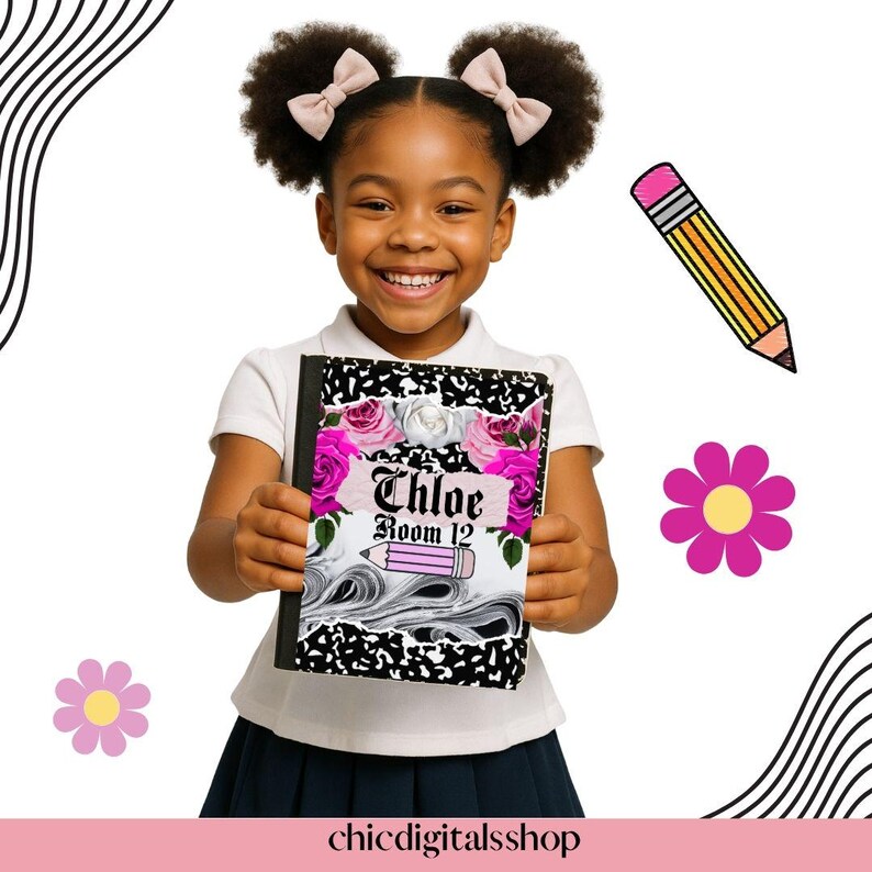 Editable School Notebook Covers | Composition Book Canva Templates ...