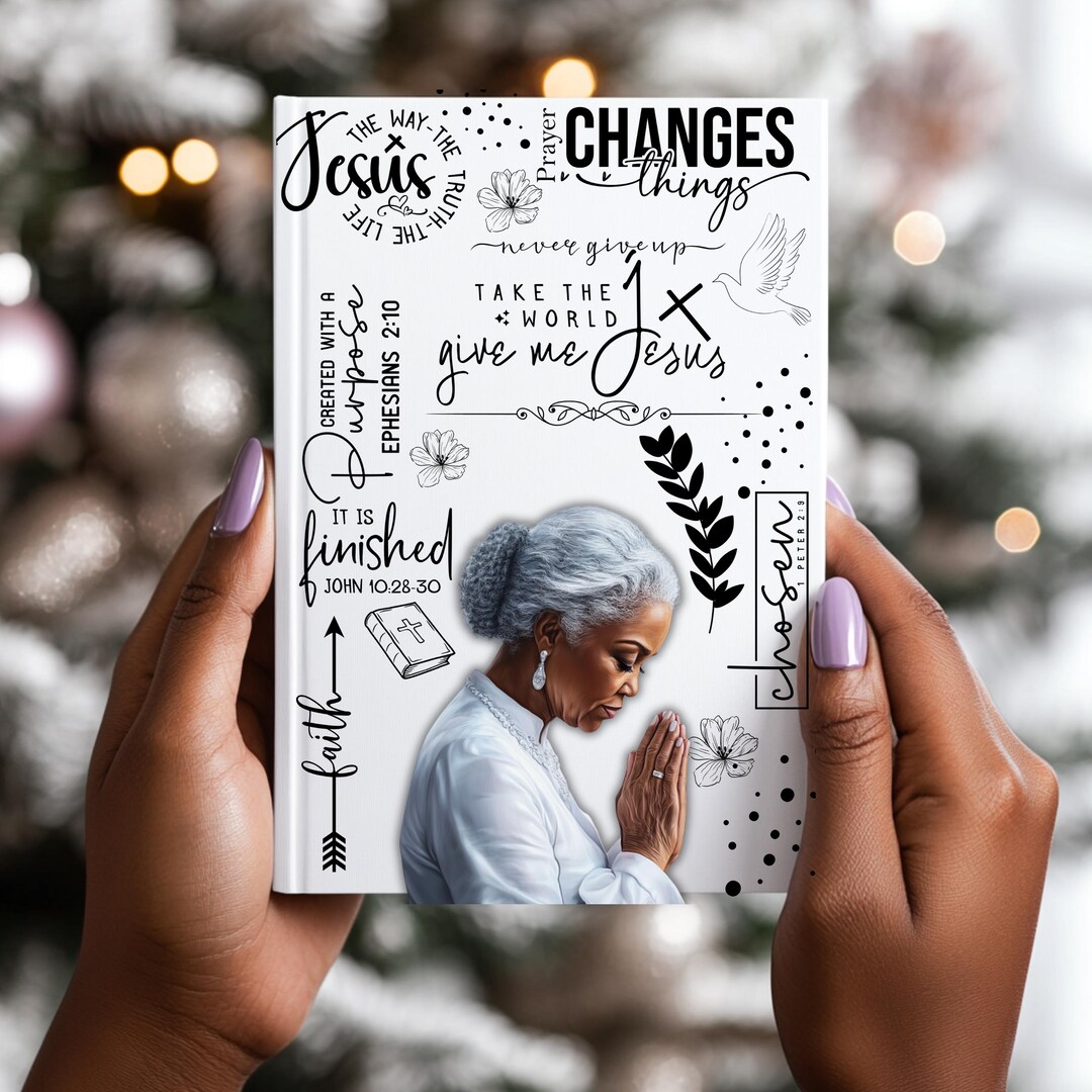 Older Woman Faith-inspired Prayer Journal PNG Empowering Christian ...