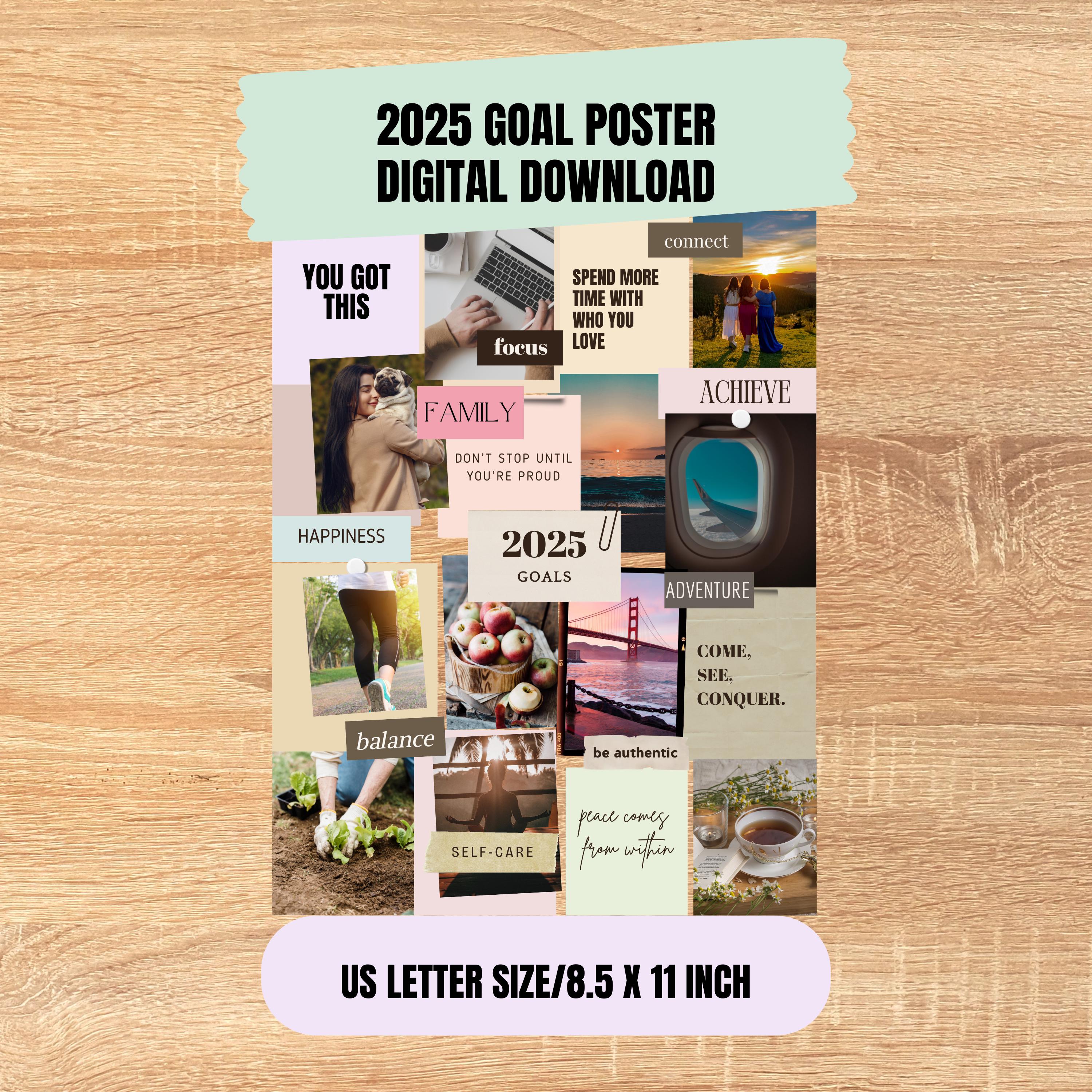 Printable 2025 Vision Board Printable PDF - Etsy