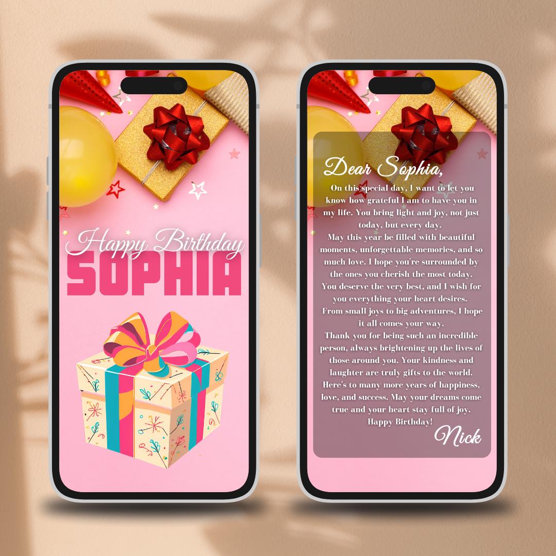 Big Present Happy Birthday E-card | Instant Download | Editable ...