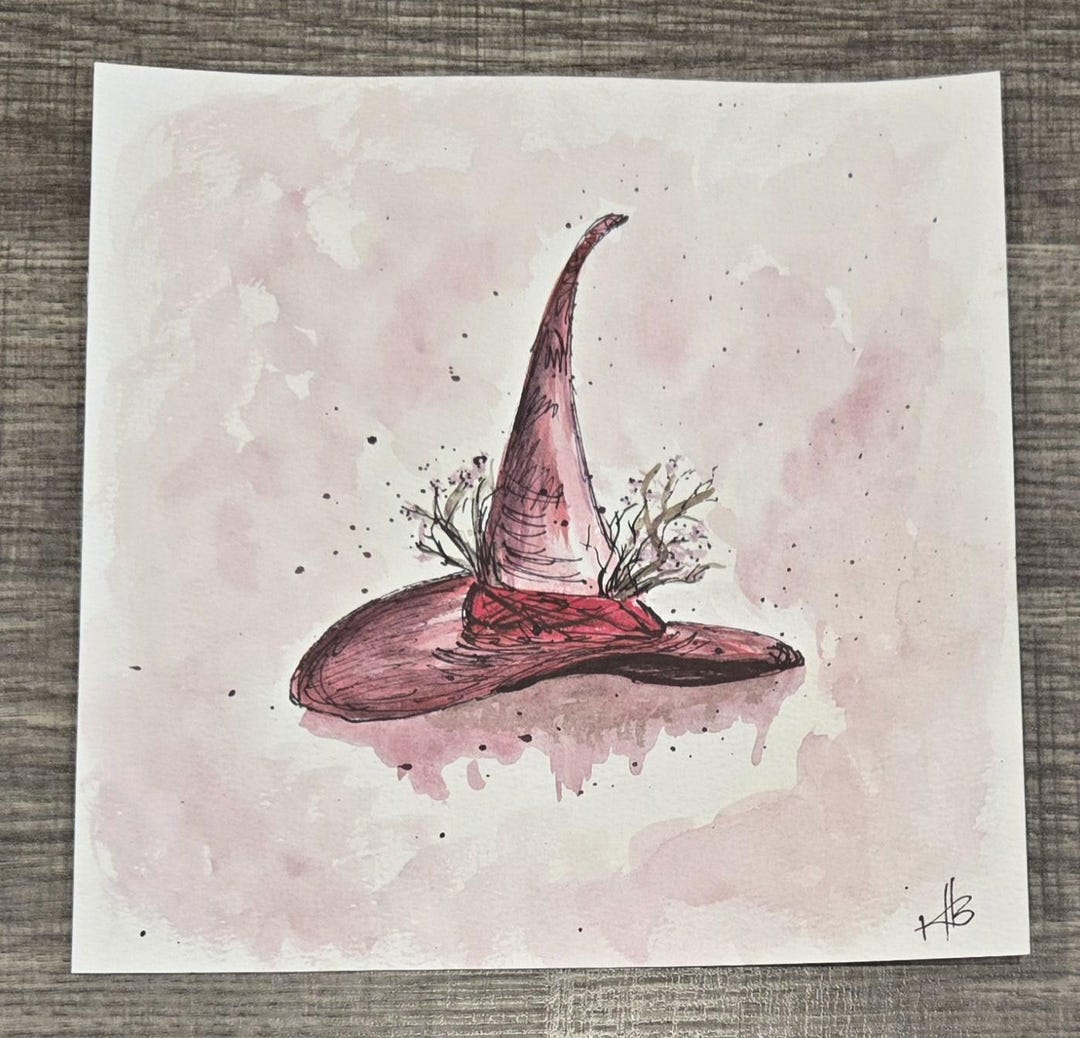 Hocus Pocus Inspired Hat Watercolor Sarah - Etsy