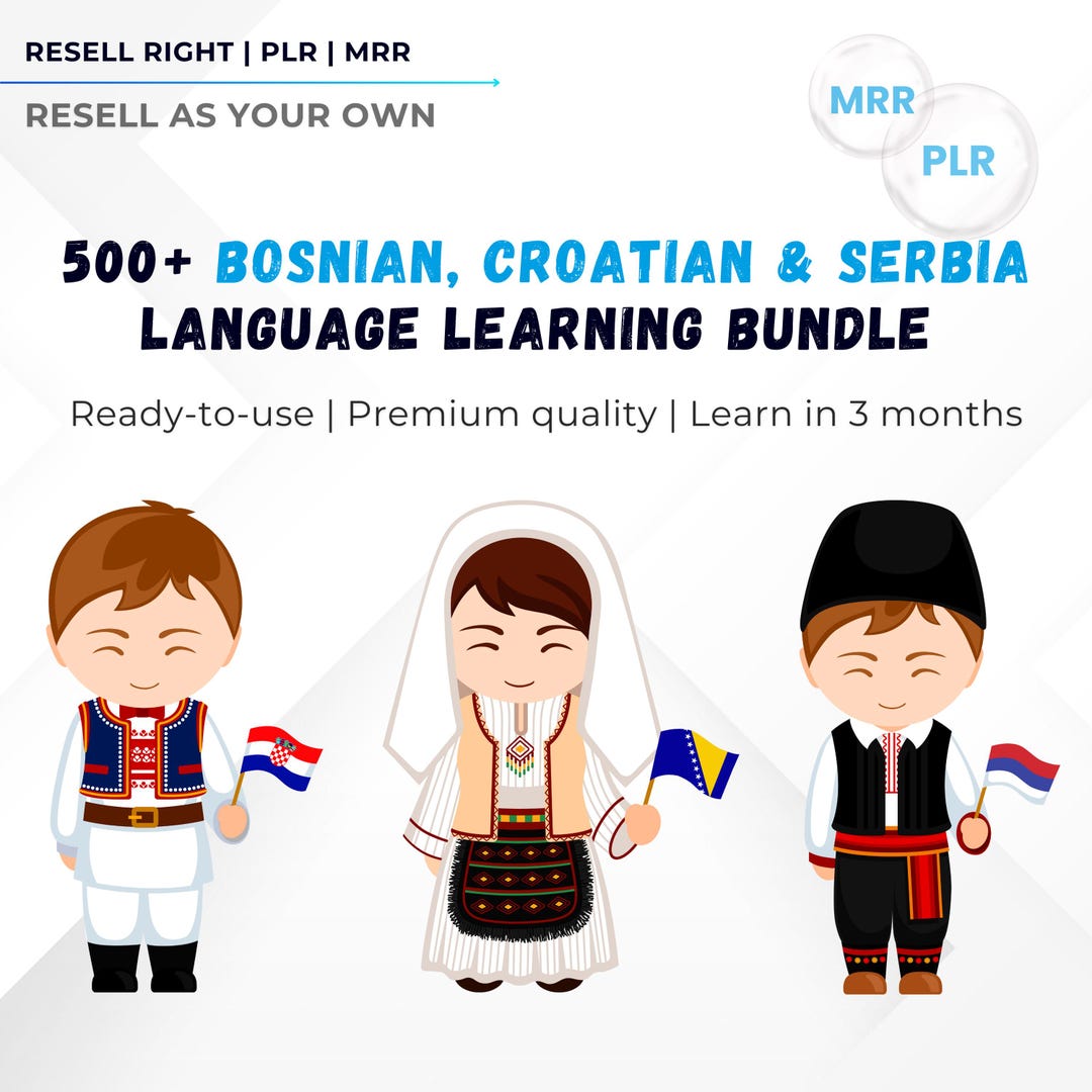 500+ Serbian, Croatian & Bosnian Language Learning Bundle | PDF Lessons ...