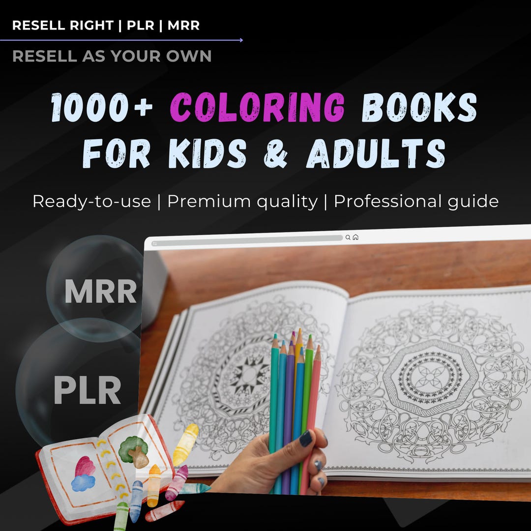 1,000+ Coloring Books Bundle for Kids & Adults | Printable PDF Books ...