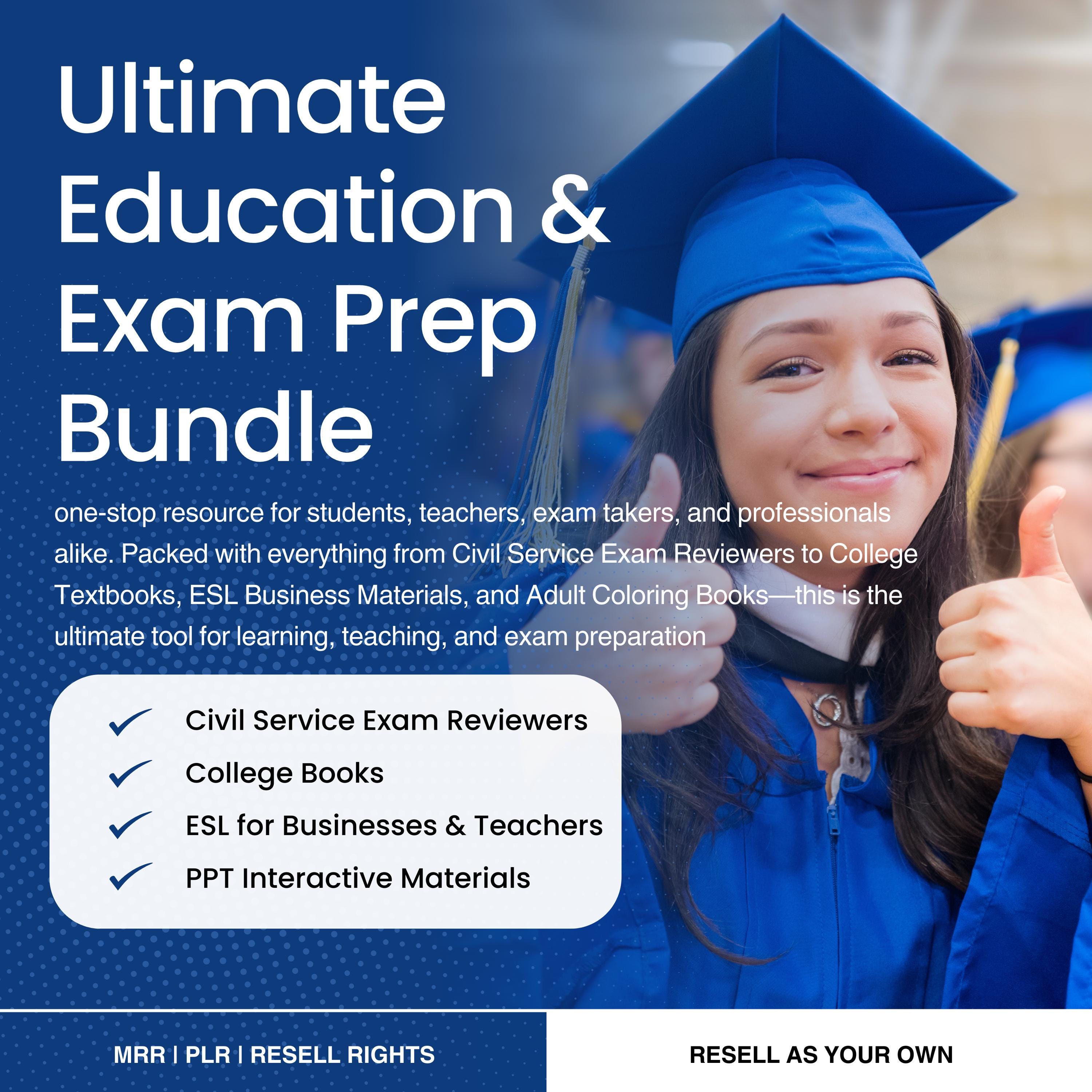 Ultimate Education & Exam Prep Bundle Civil Service, College Books, ESL ...