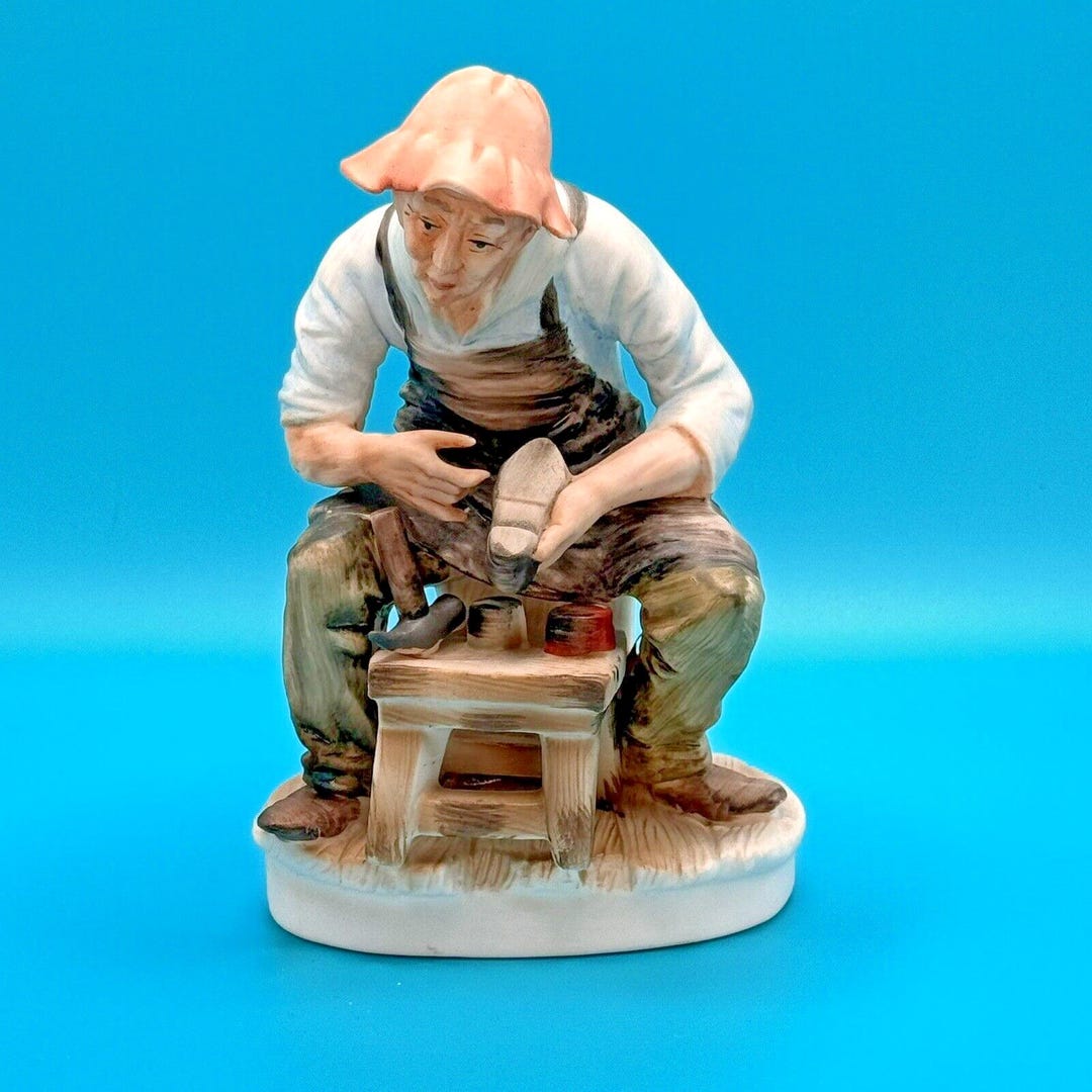 Vintage Old Man Shoemaker / Cobbler Porcelain Figurine 6.5 X 4 - Etsy