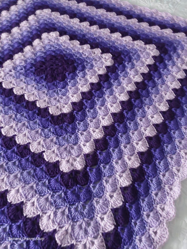 Mixed Purple Custom-made Crochet Blanket, Handmade Bedding Blankets and ...