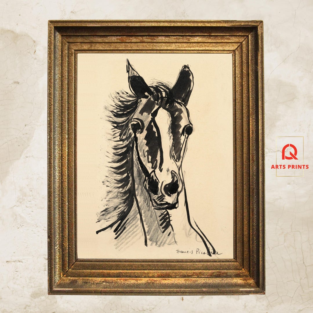 Horse Head Art, Imposing Horse Painting, Elegant Decorative Art, Horse ...