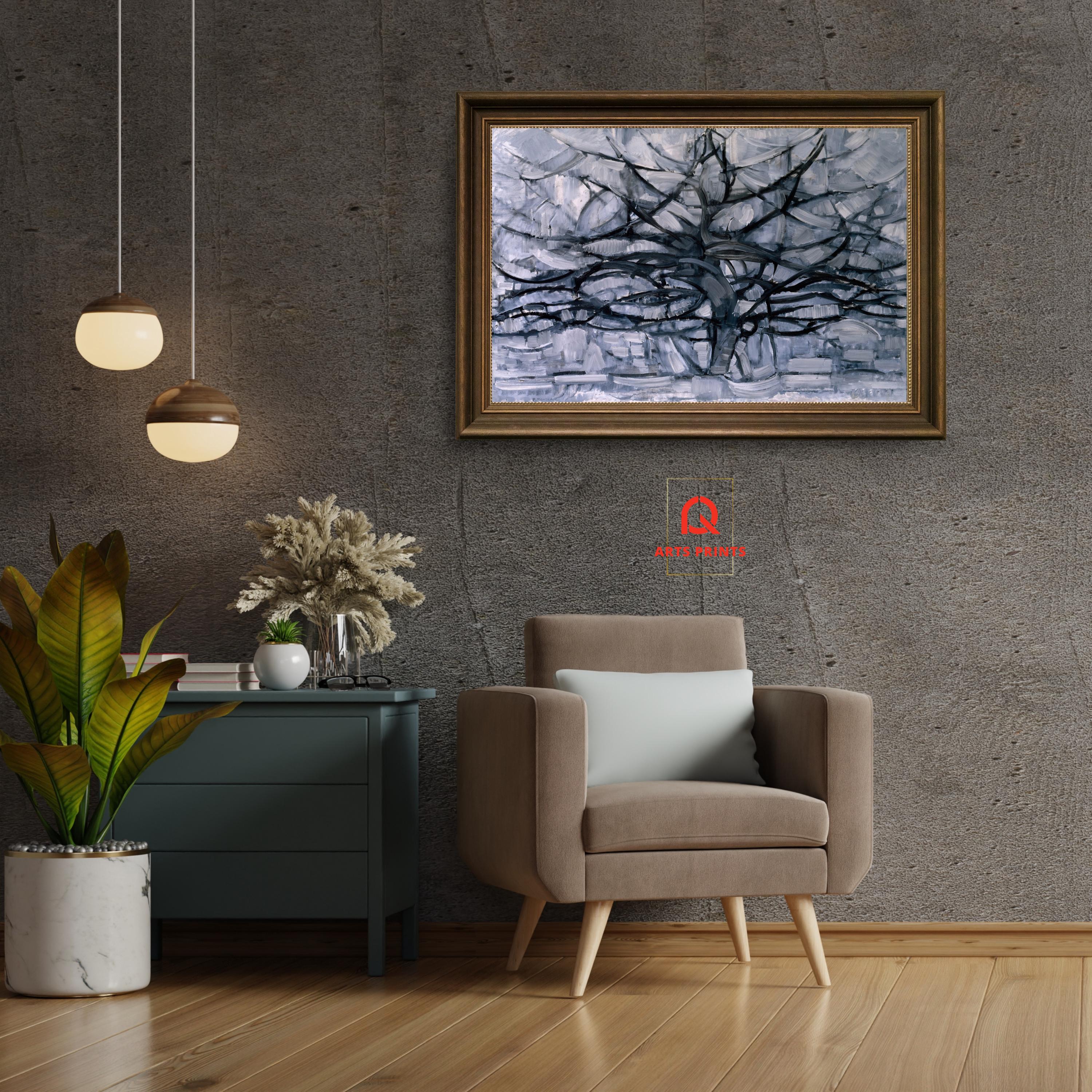 Abstract Black and White Tree Painting, Black and White Abstract Tree ...