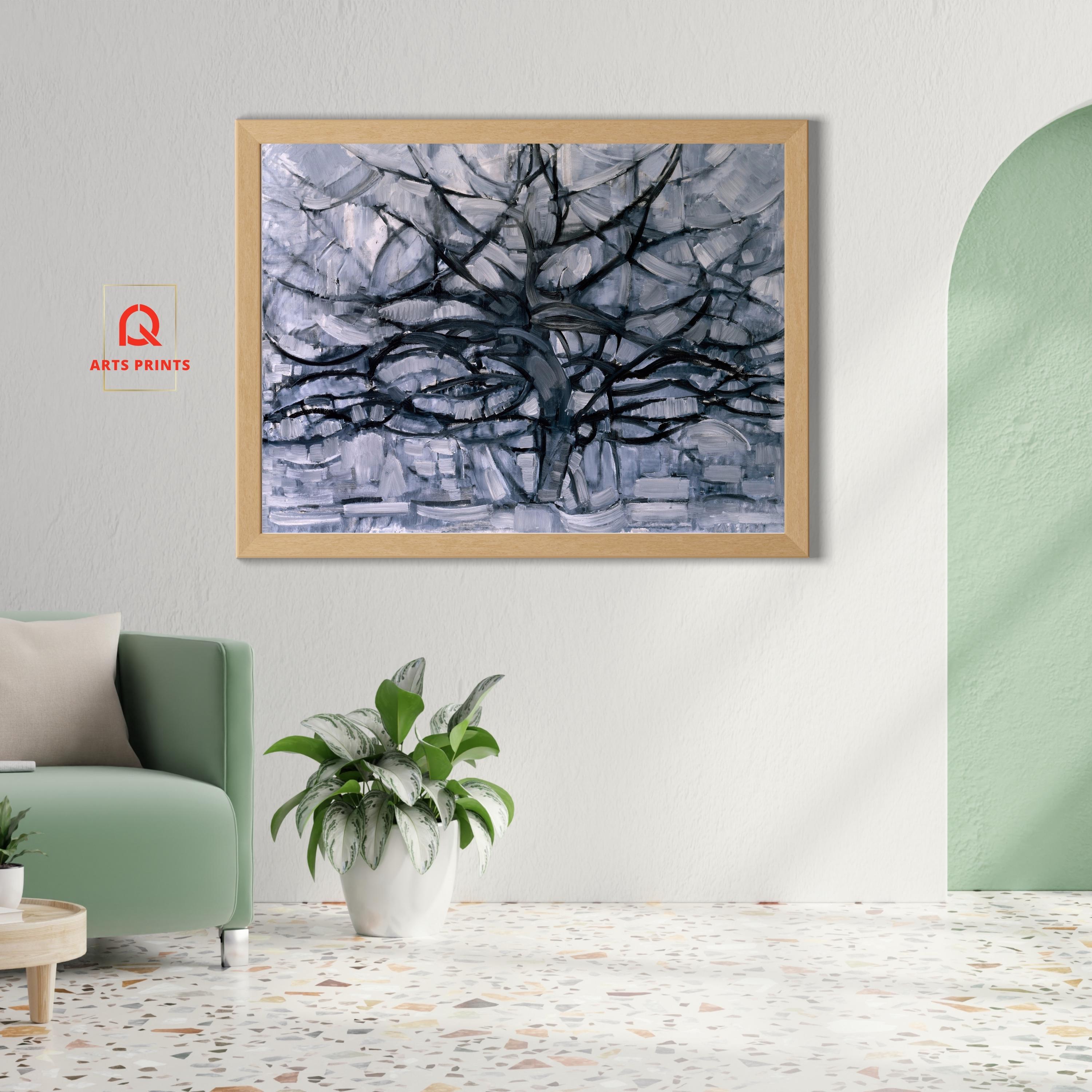 Abstract Black and White Tree Painting, Black and White Abstract Tree ...