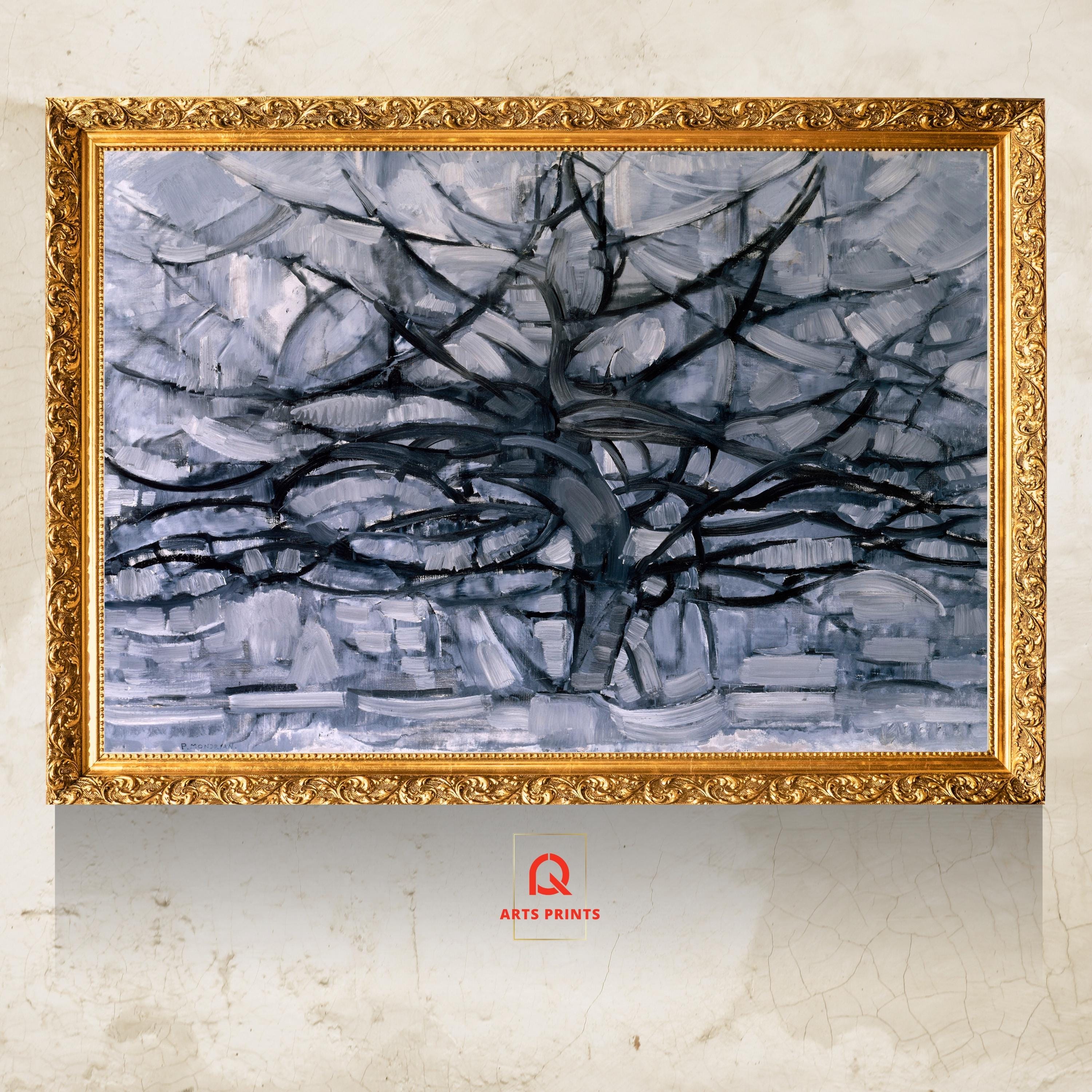 Abstract Black and White Tree Painting, Black and White Abstract Tree ...