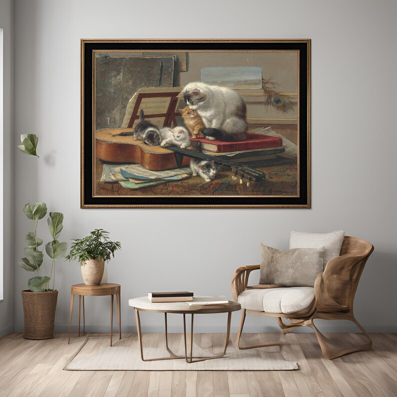 Vintage Kitten Art Print: Classical Cat Painting, Animal Wall Decor - Etsy