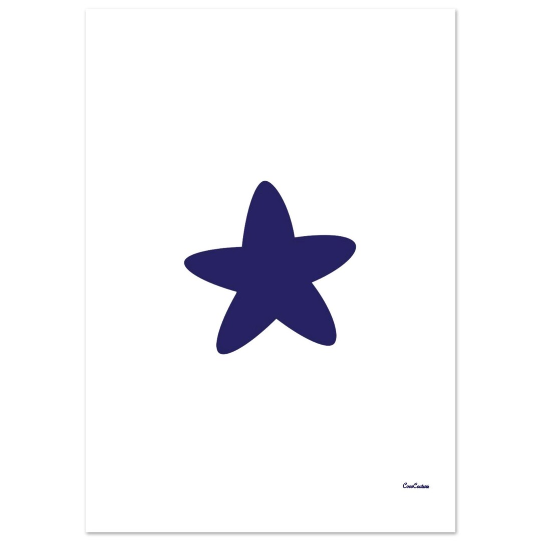 Navy Blue Star Poster - Etsy