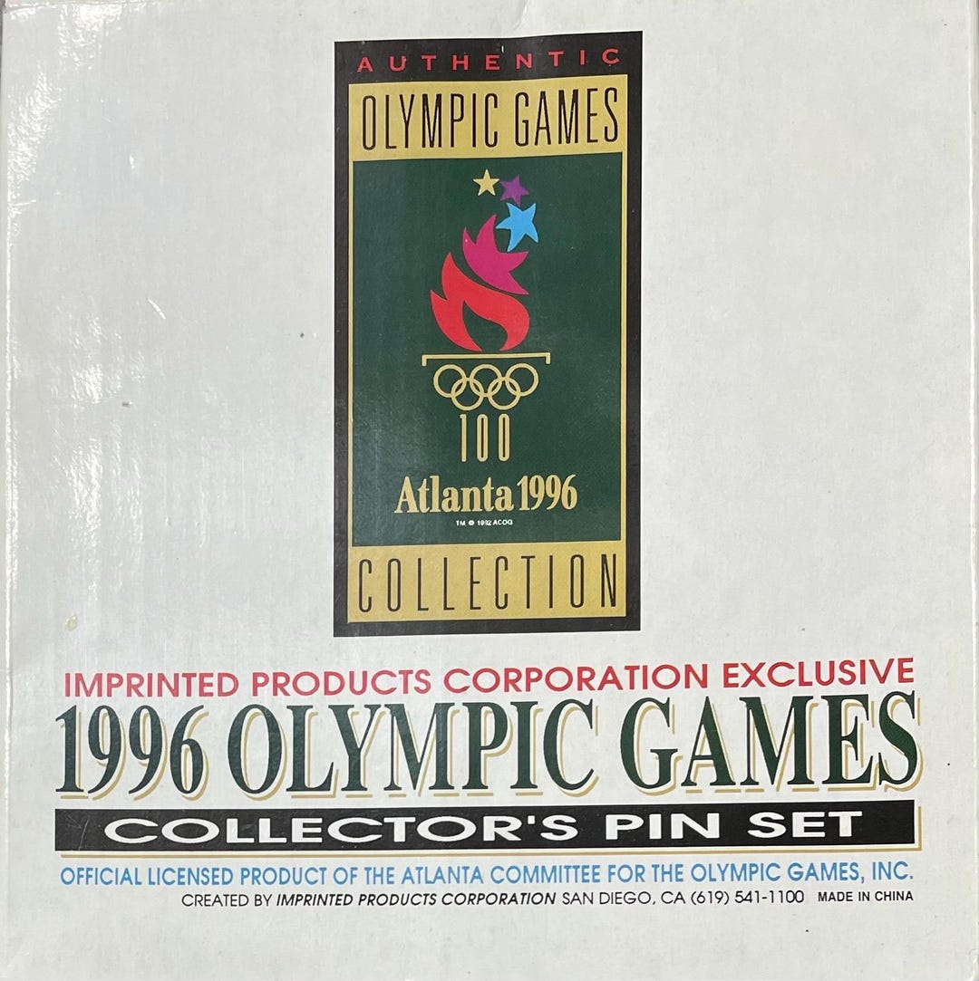 1996 Atlanta Olympic Games Countdown to the Olympics RARE 7 PIN SET W ...