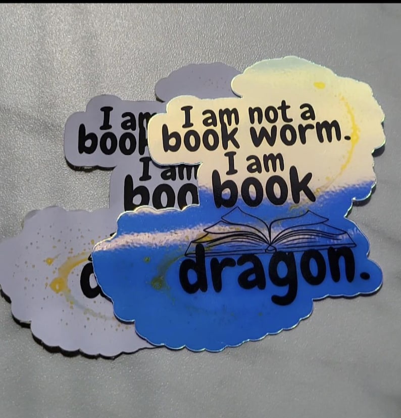 I Am Not a Book Worm, I Am a Book Dragon Sticker for Laptop, Scrap Book ...