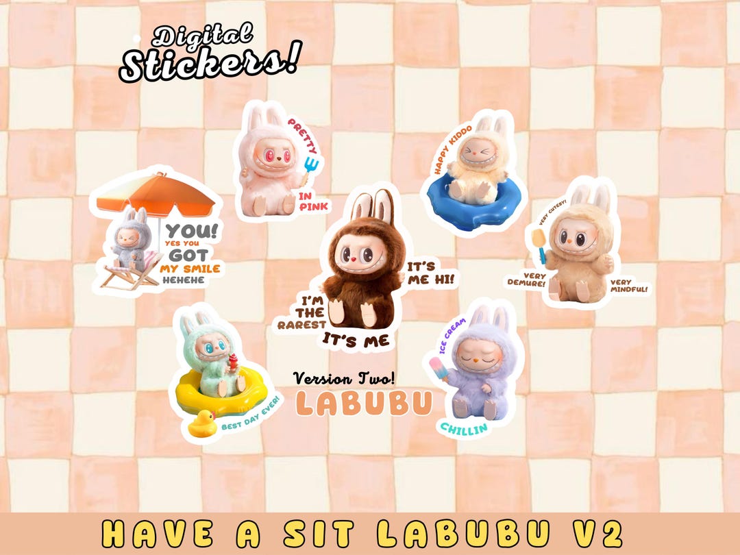 Labubu V2 Words Affirmation Stickers PNG, Funny Monster Friends Png ...