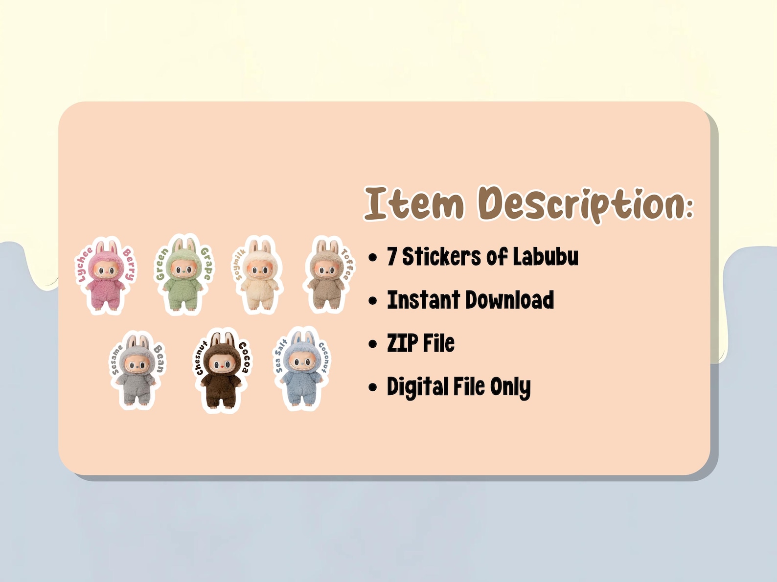 Standing Labubu With Names Stickers PNG, Cute Monster Names Labubu Png ...