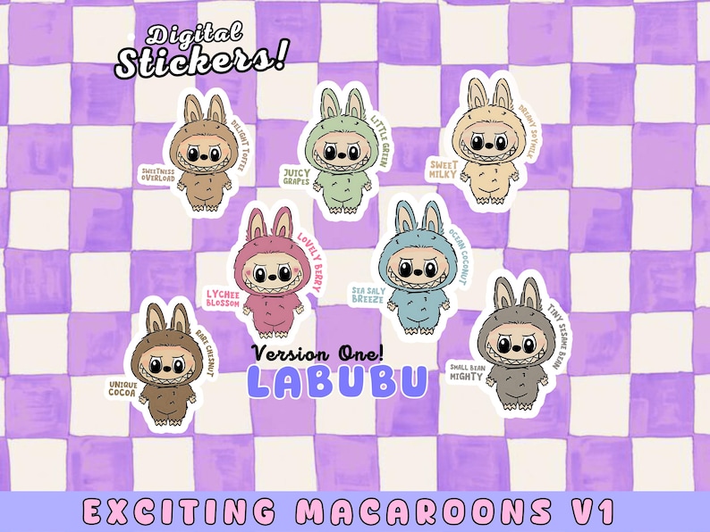 Art Labubu V1 Words Stickers PNG, Cute Monster Names Words Labubu Png ...