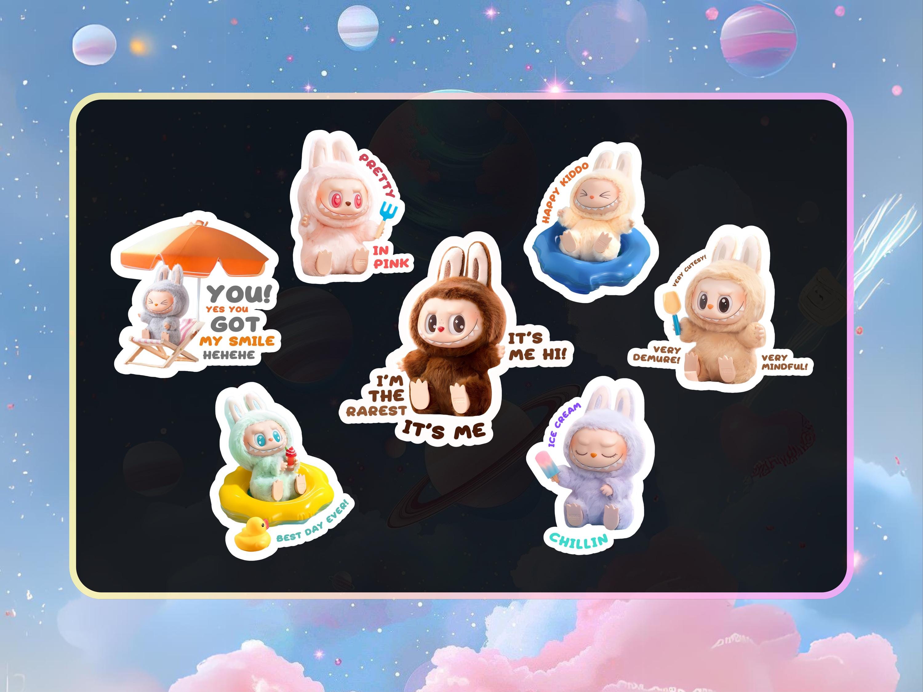 Labubu Words Affirmation Stickers PNG, Funny Monster Friends Png, Cute ...