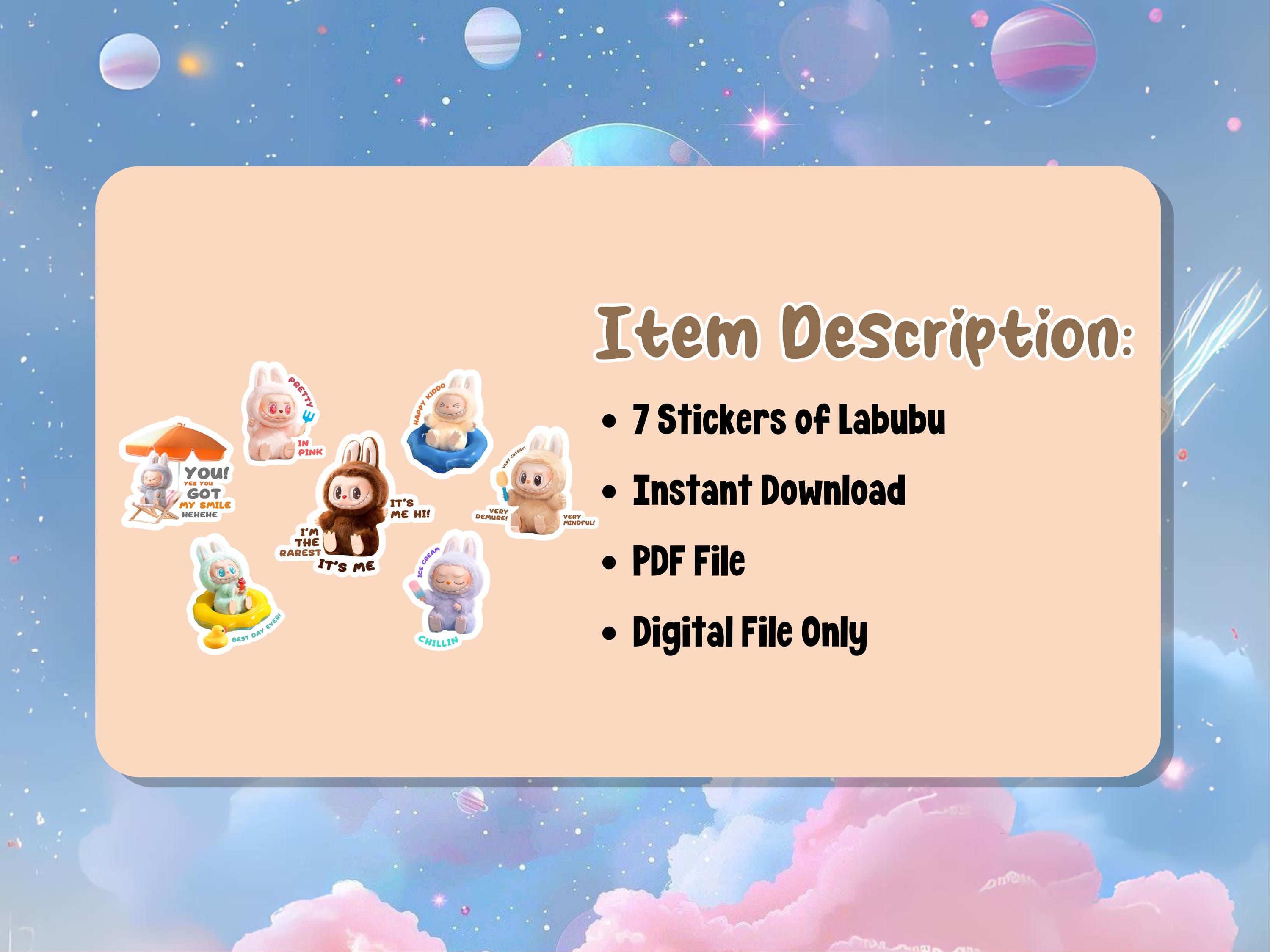 Labubu Words Affirmation Stickers PNG, Funny Monster Friends Png, Cute ...