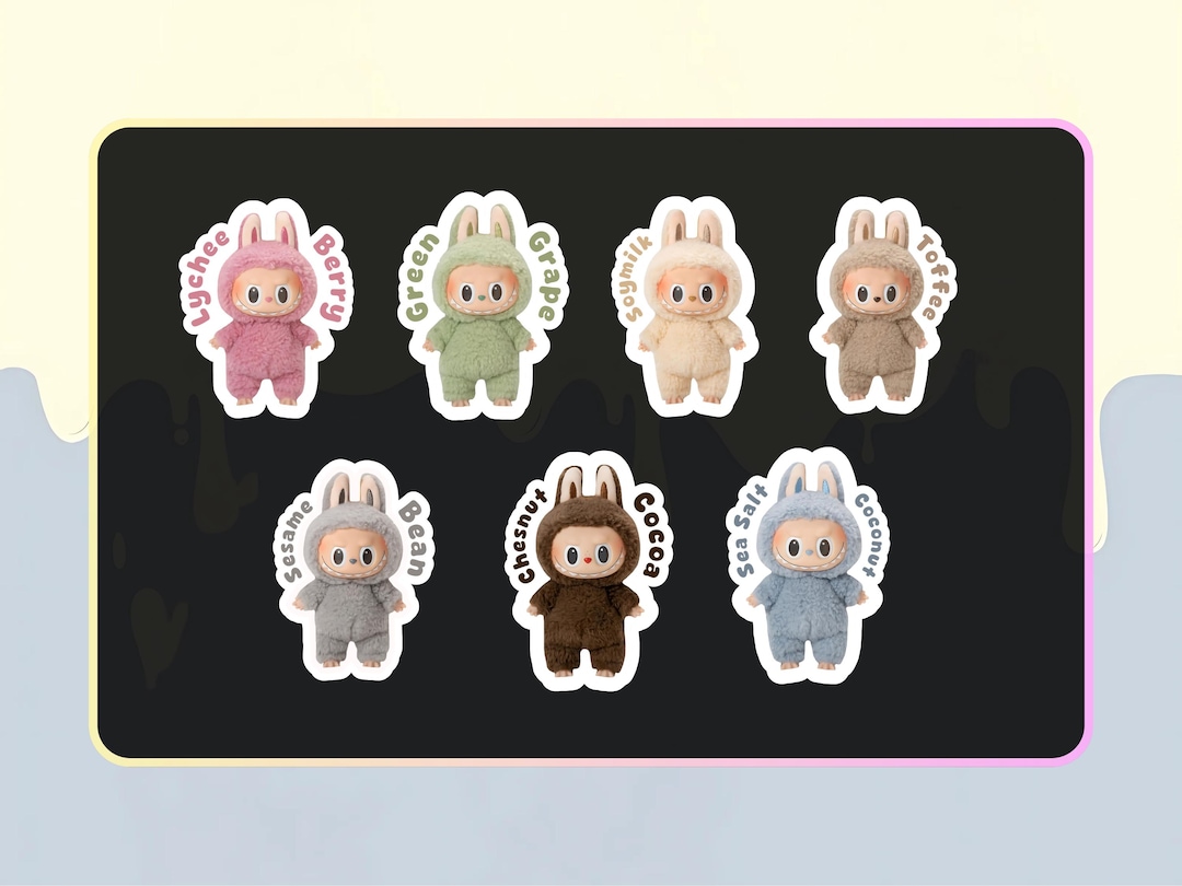 Standing Labubu With Names Stickers PNG, Cute Monster Names Labubu Png ...