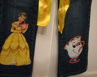 Custom Painted Disney Tangled Rapunzel Jeans Capri or shorts | Etsy