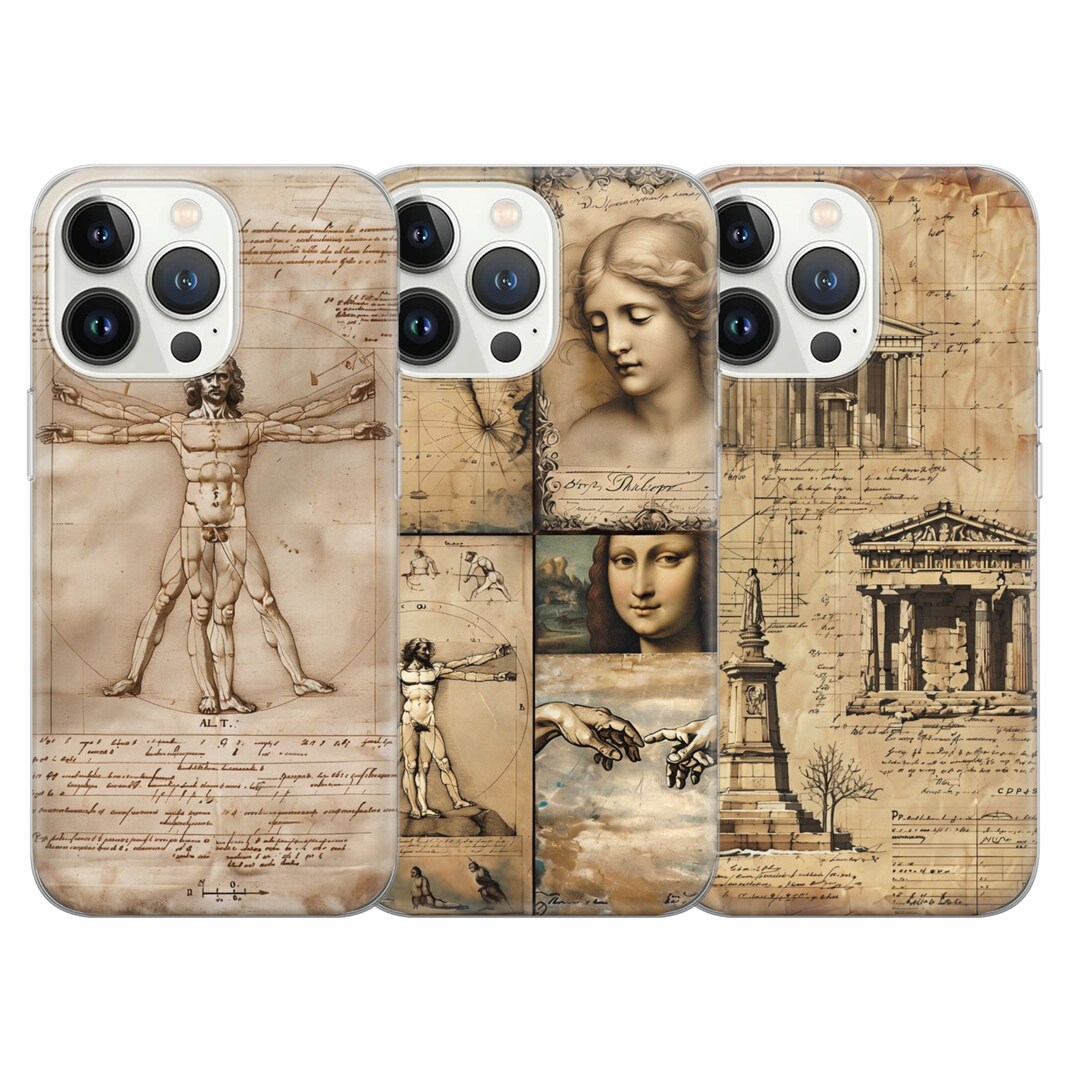 Leonardo Da Vinci Phone Case Art Cover for iPhone 16 Pro Max, 15 Plus ...