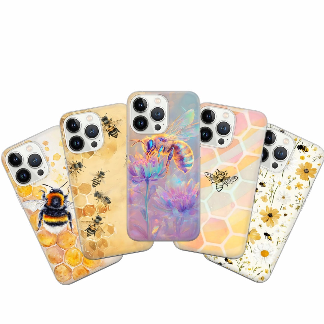Cute Bee Phone Case Bumblebee Honey Cover for iPhone 16 Pro, 15, 14, 13 ...