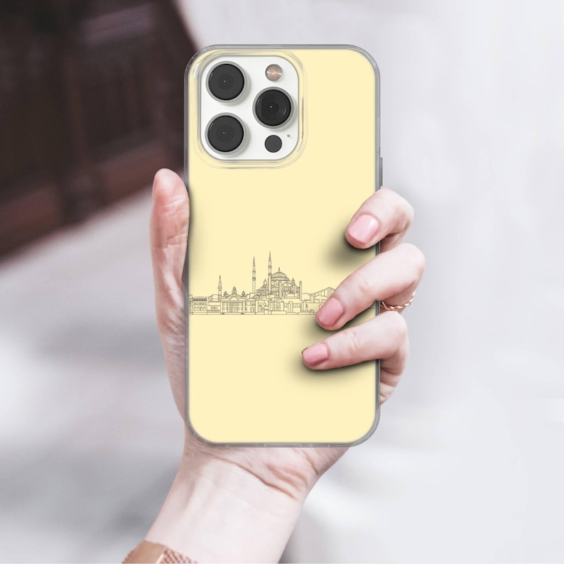 Minimalist Istanbul Skyline Phone Case With Hagia Sophia and Mosques ...