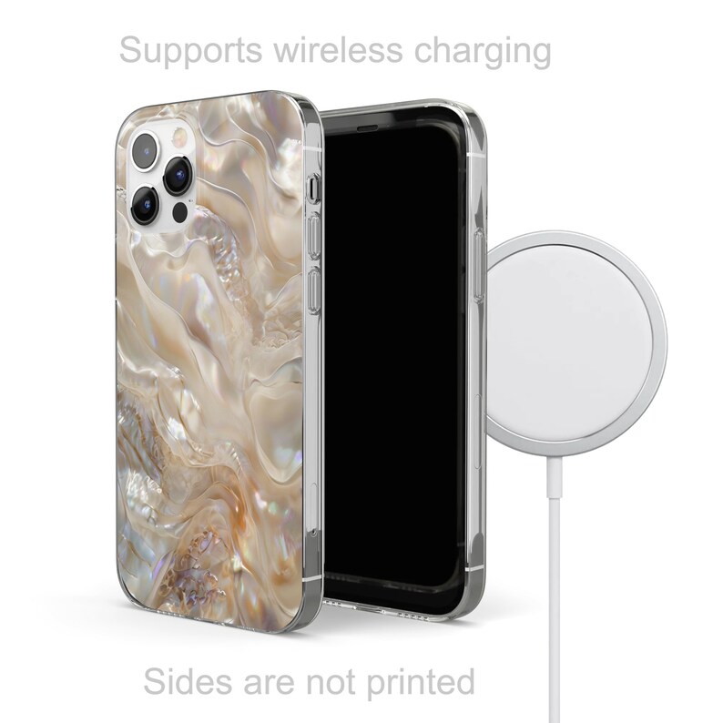 Pearl Design Phone Case Abalone Shell Cover for iPhone 16 Pro Max, 15 ...