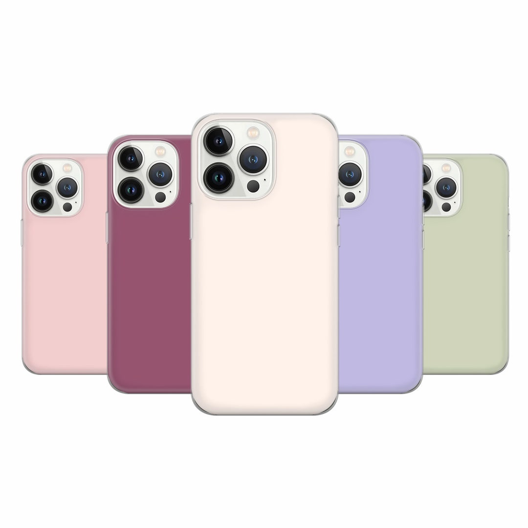 Single Color Phone Case Pastel Cover for iPhone 16 Pro Max, 15 Plus, 14 ...