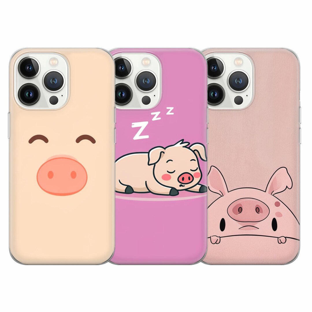 Cartoon Piggy Phone Case Cute Pig Cover for iPhone 16 Pro Max, 15 Plus ...