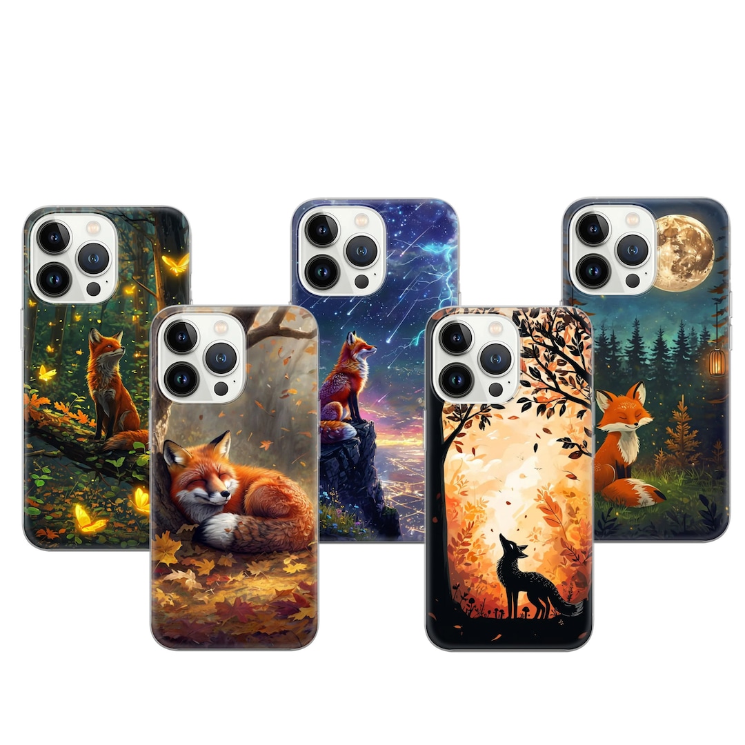 Cute Wild Fox Phone Case Forest Foxy Cover for iPhone 16e, 15, 14, 13 ...