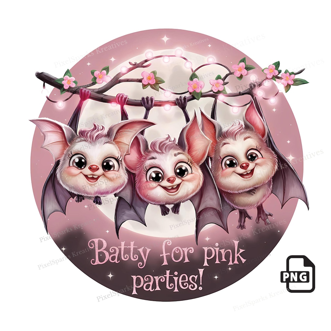 Pink Halloween Bats PNG, Cute Bat Decor Clipart, Halloween Party ...