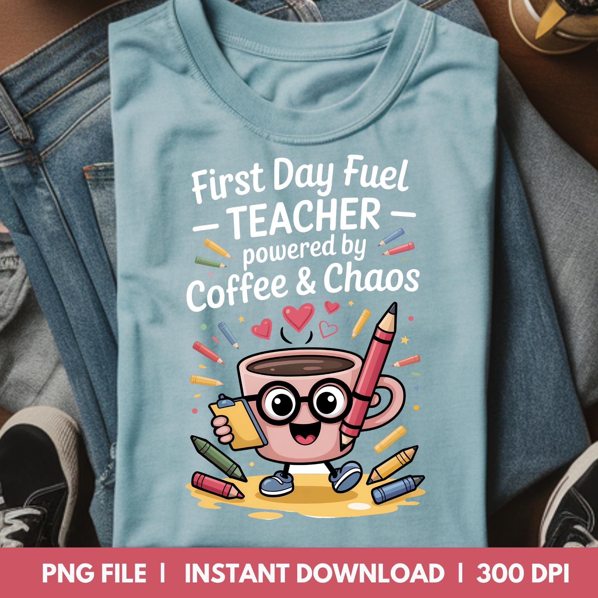 Teacher Coffee PNG, First Day Fuel PNG, First Day of School Sublimation ...