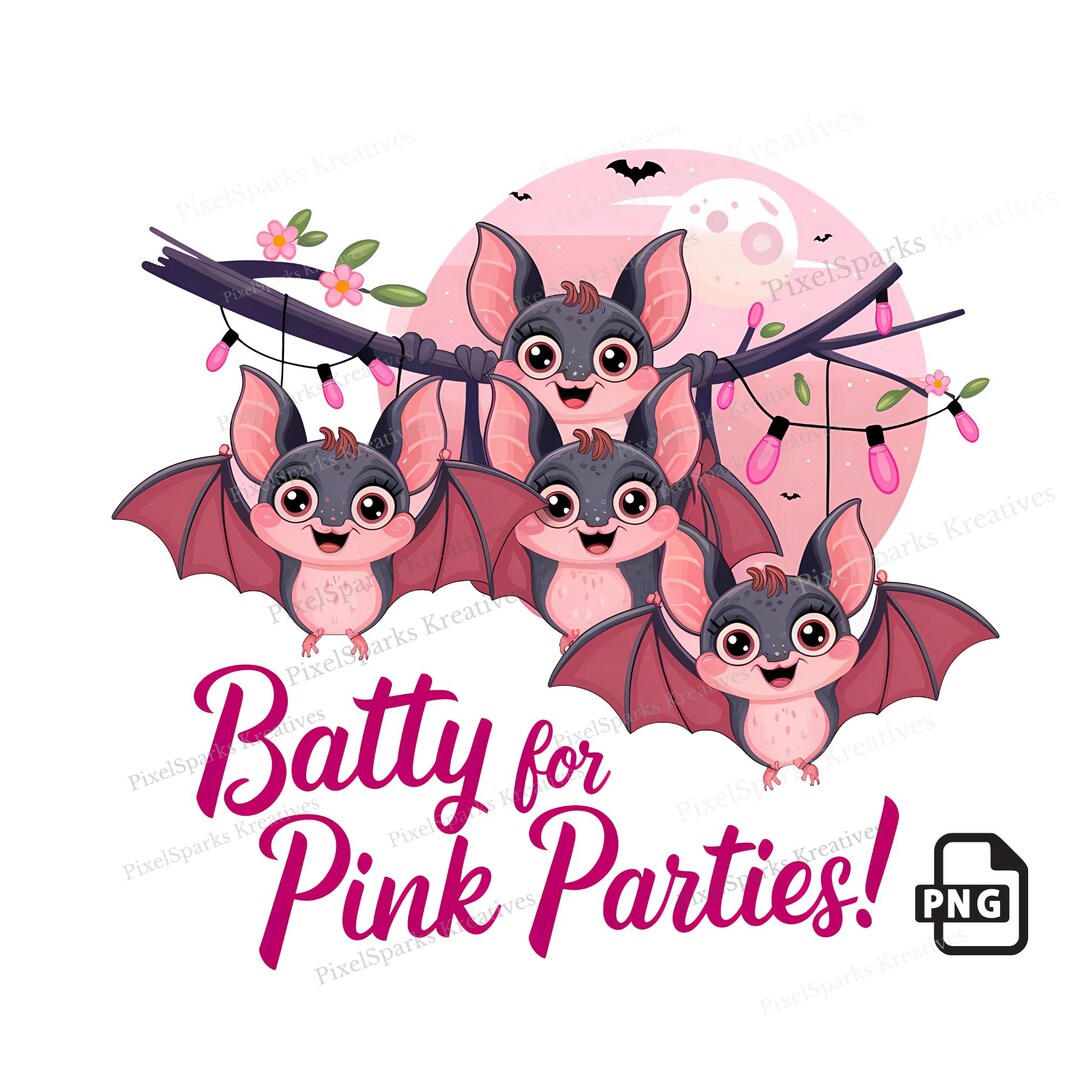 Pink Halloween Bats PNG, Cute Bat Decor Clipart, Kids Halloween Party ...
