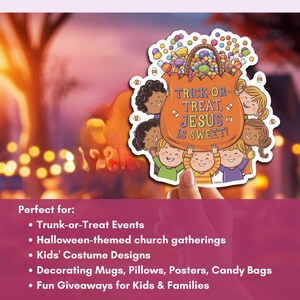 Christian Halloween Stickers: Jesus, Trunk or Treat (PNG Digital ...
