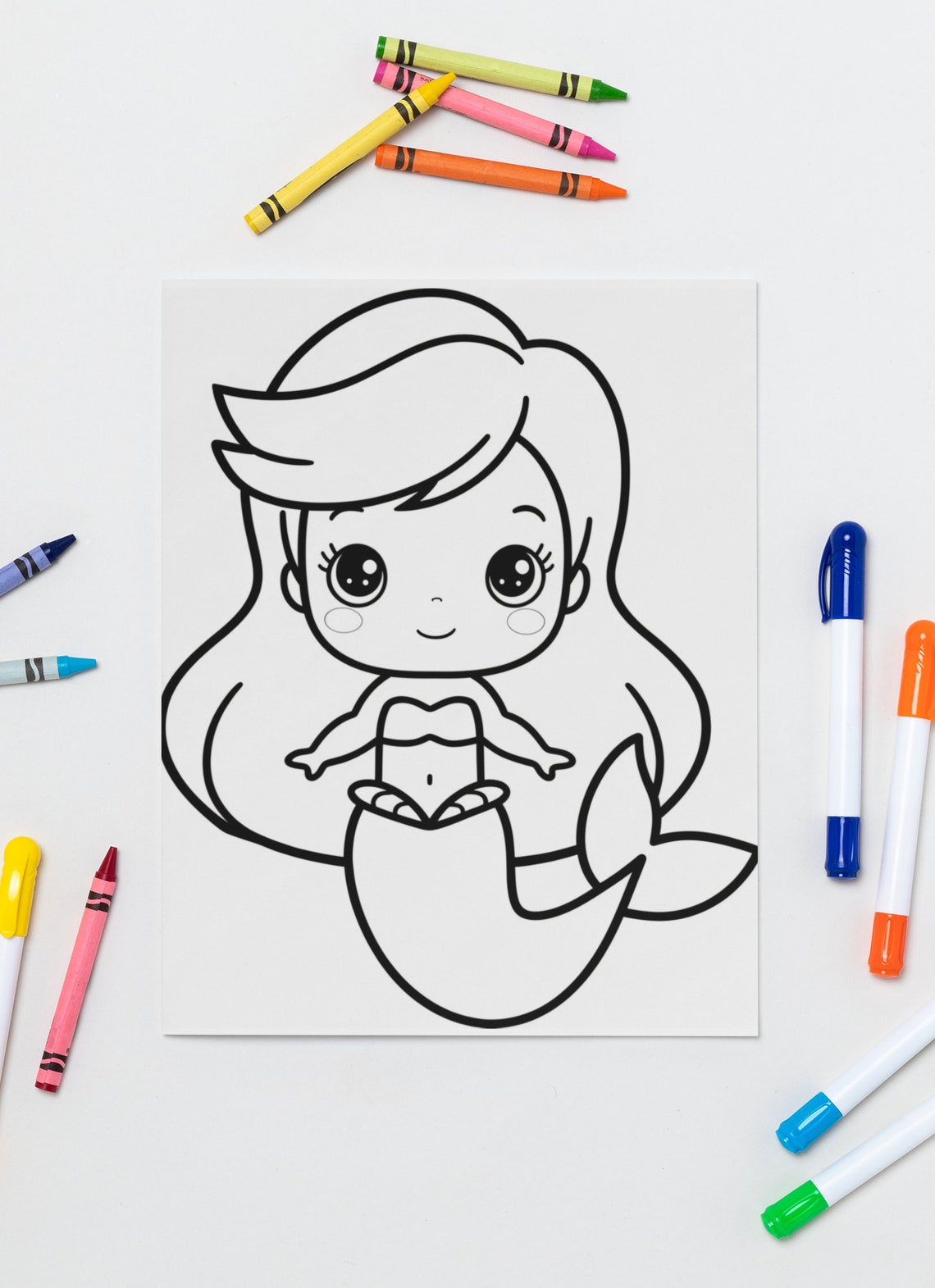 Printable Mermaid Coloring Pages for Kids - Cute and Easy Mermaid ...