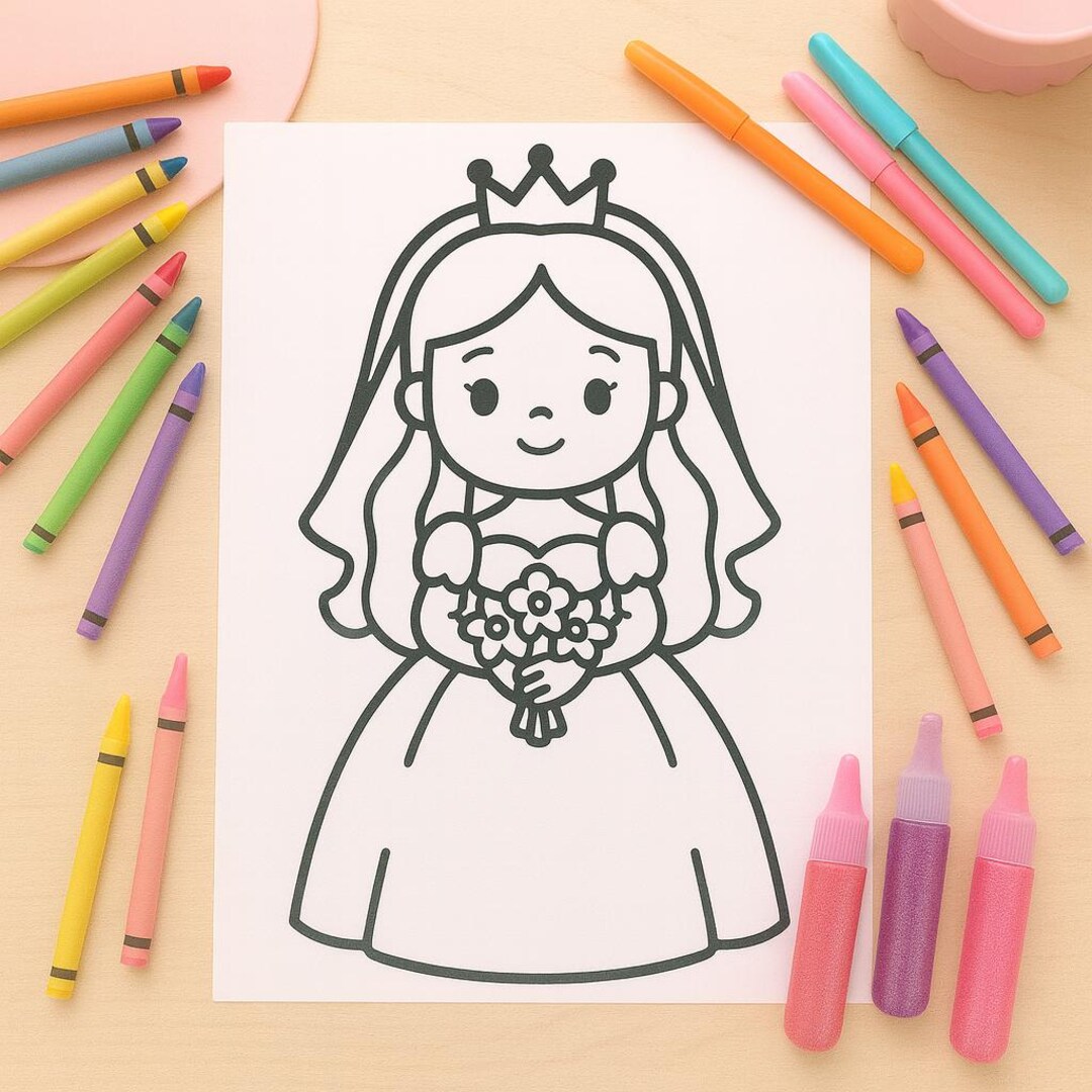 Princess Bride Coloring Pages for Preschoolers, Instant PDF Download - Etsy