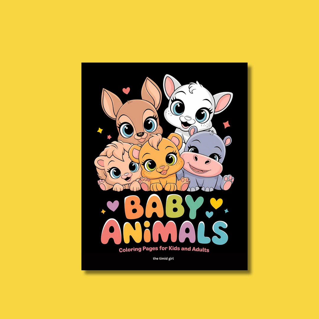 Printable Cute Baby Animals Coloring Pages | Bold & Easy Kawaii ...