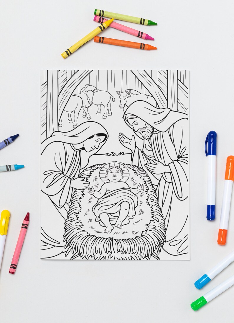 Christmas Story Coloring Page Print at Home Coloring Page Christmas ...