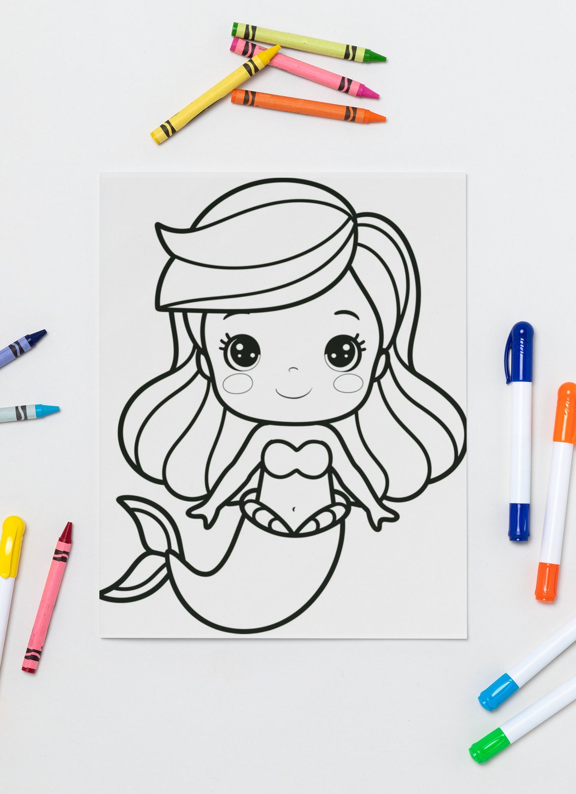 Printable Mermaid Coloring Pages for Kids - Cute and Easy Mermaid ...