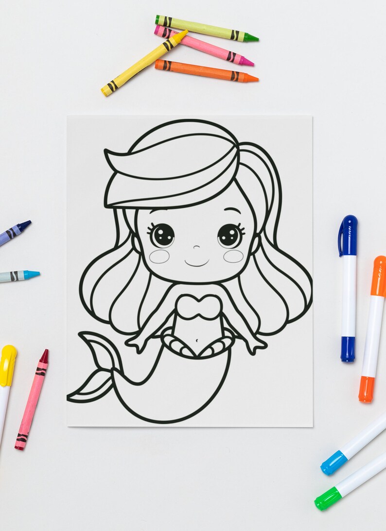 Printable Mermaid Coloring Pages for Kids - Cute and Easy Mermaid ...
