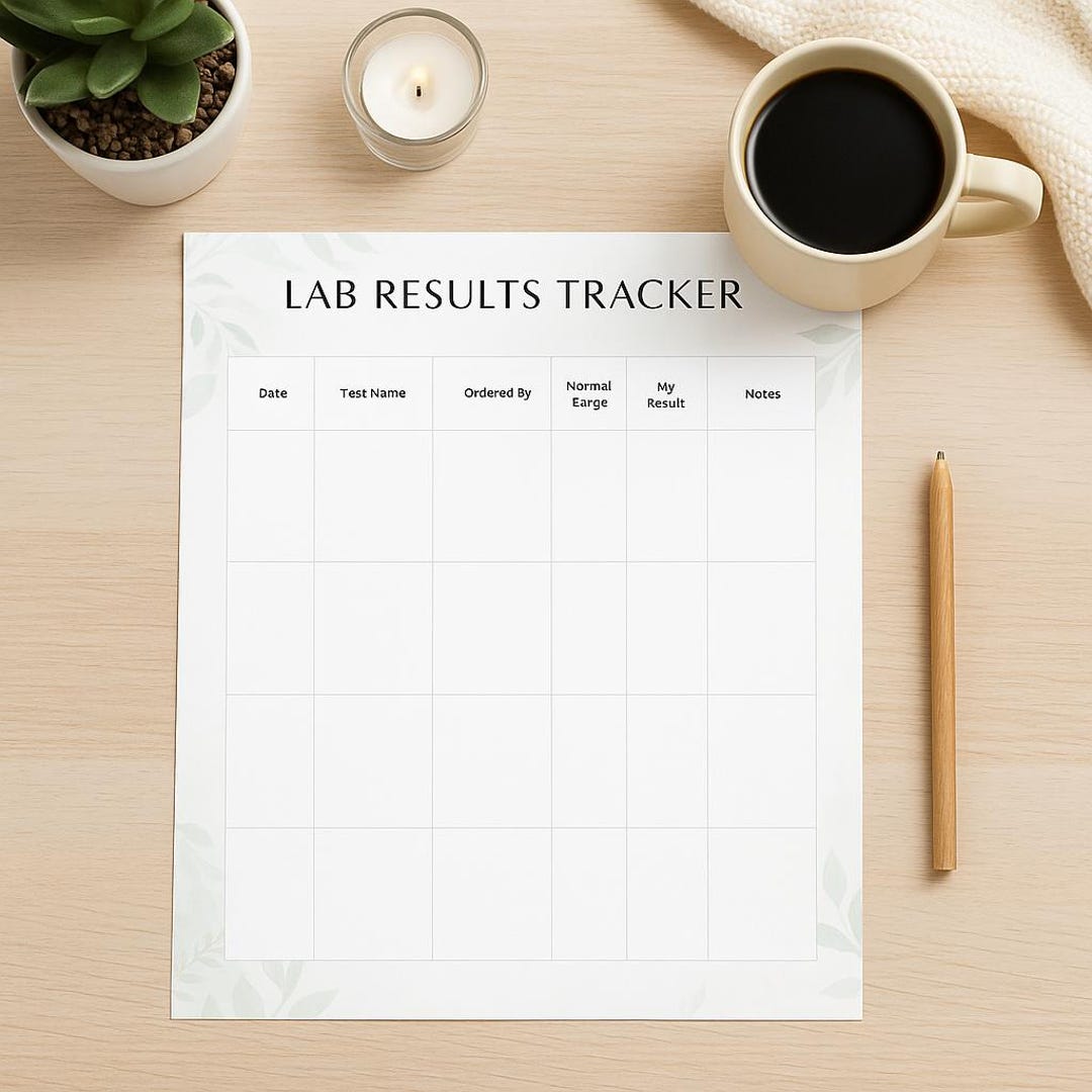 Lab Results Tracker Printable: Instant PDF Download - Etsy